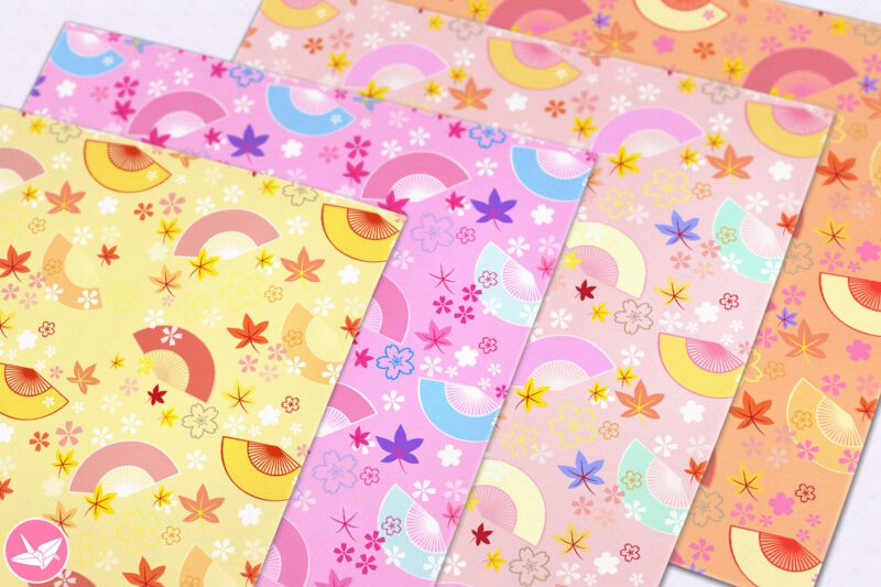 Japanese Fall Leaves Printable Origami Paper - Paper Kawaii Shop